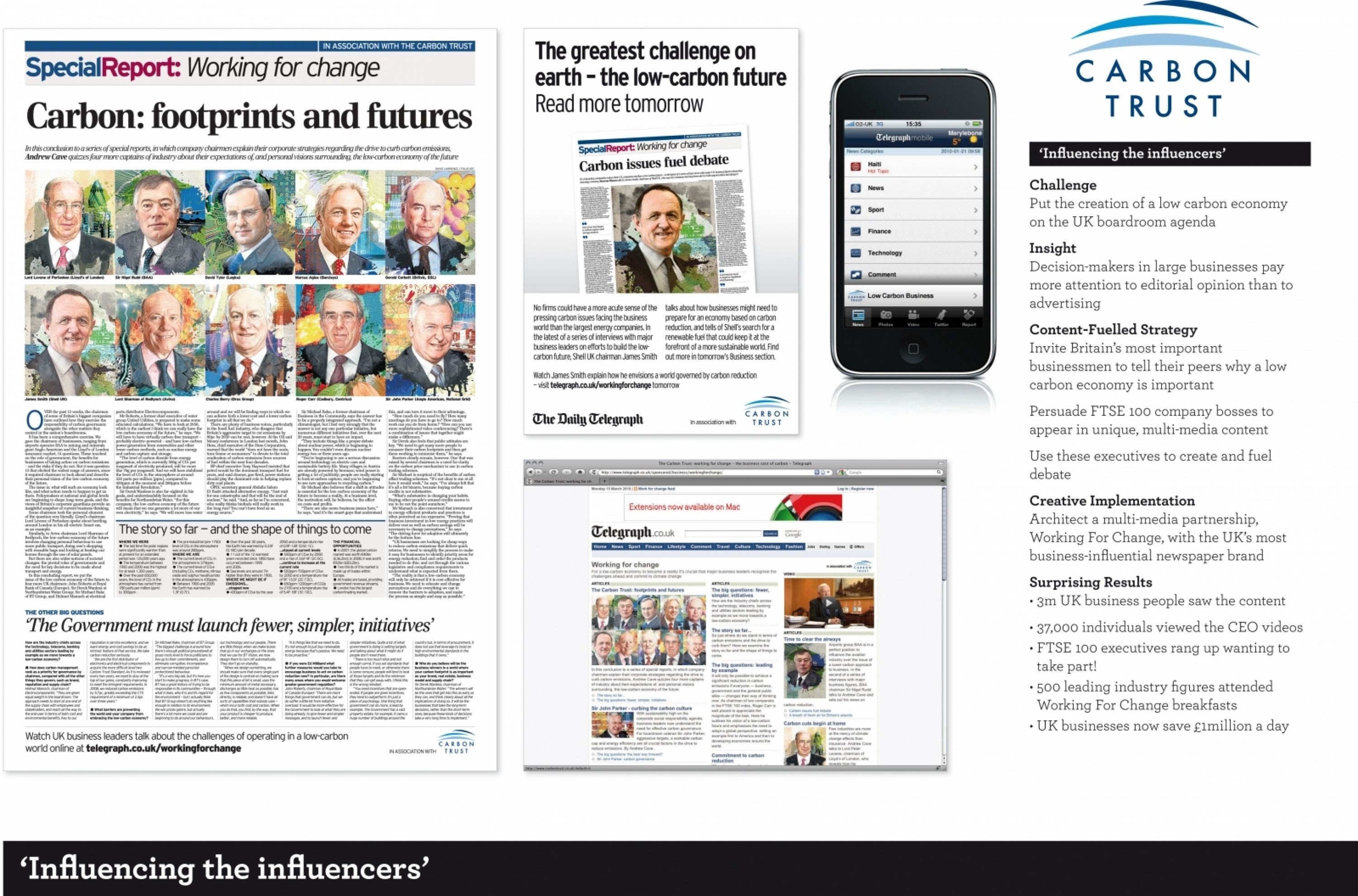 CARBON REDUCTION CAMPAIGN | Campaign | THE WORK